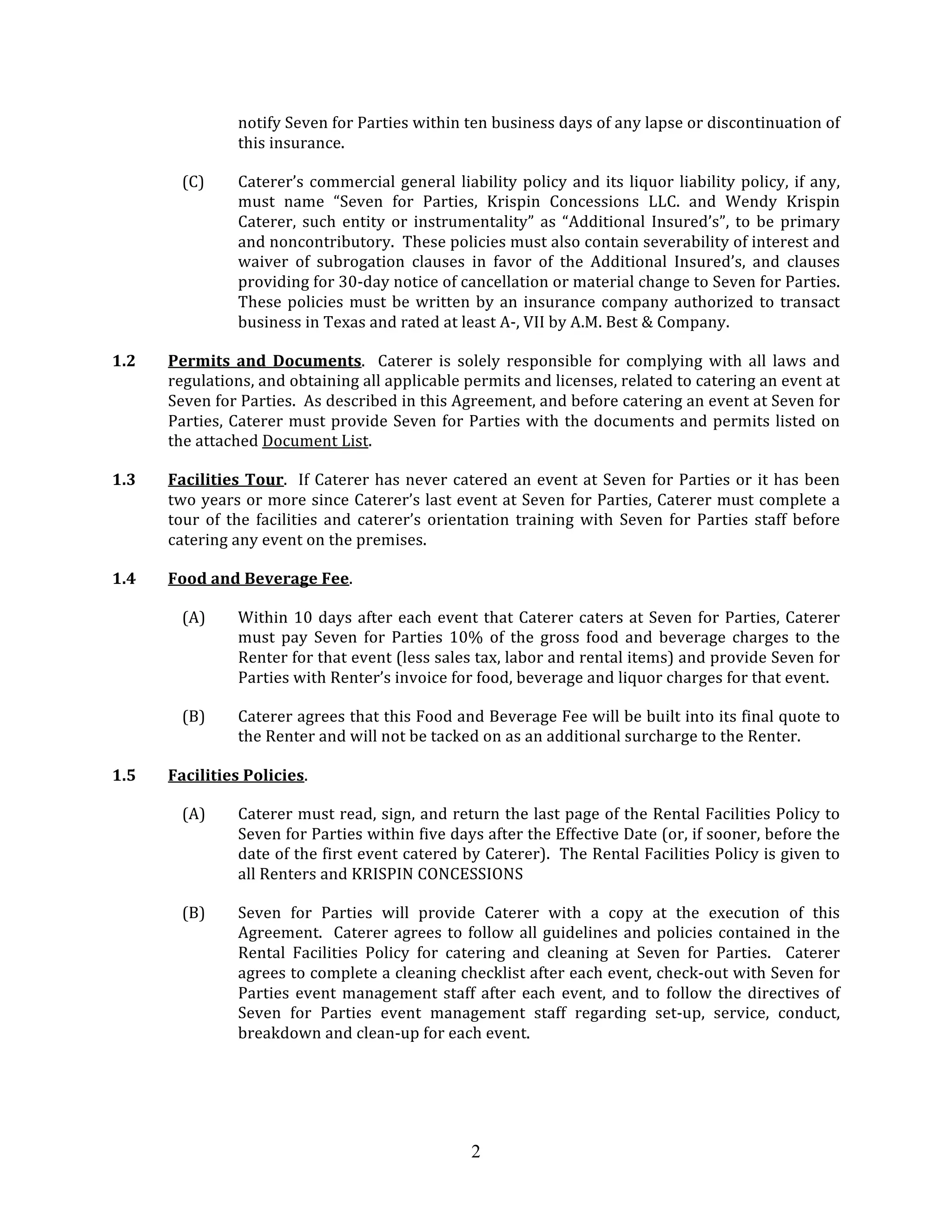 Catering contract | PDF