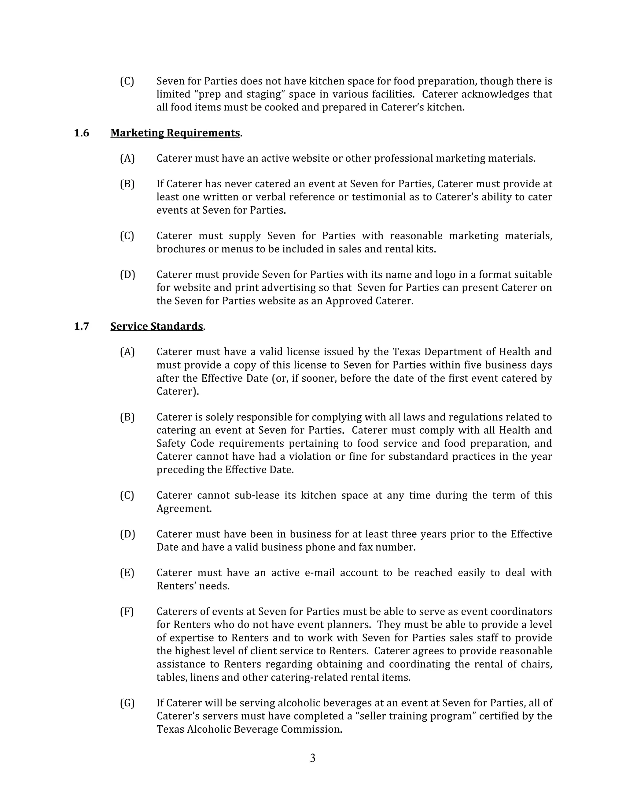 Catering contract | PDF