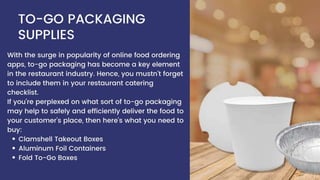 Catering supplies checklist | PPTX