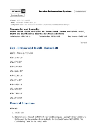 caterpillar 246d3 skid steer loader service manual | PDF