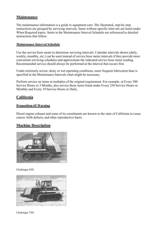 caterpillar 75d challenger operation maintenance manual | PDF