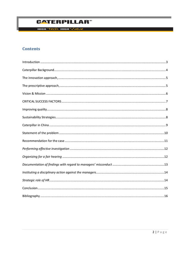 Caterpillar 'CASE STUDY' | PDF | Human Resources | Business