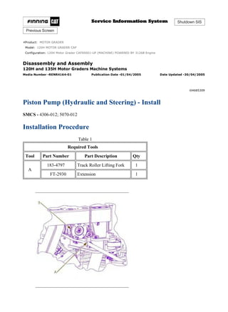 Caterpillar Cat 120H Motor Grader (Prefix CAF) Service Repair Manual ...