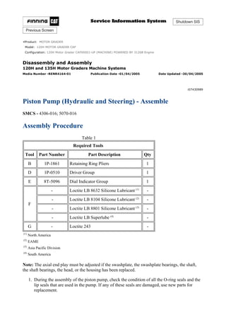 Caterpillar Cat 120H Motor Grader (Prefix CAF) Service Repair Manual ...