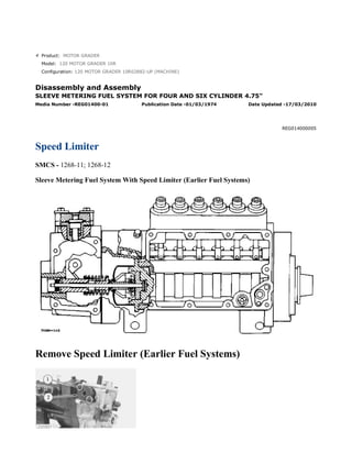 Caterpillar Cat 120 MOTOR GRADER (Prefix 10R) Service Repair Manual ...