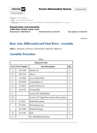 Caterpillar cat 14 m3 motor grader (prefix n9s) service repair manual ...