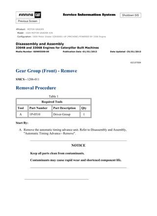 Caterpillar cat 160 h motor grader (prefix xzk) service repair manual ...