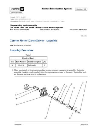 Caterpillar Cat 16M3 Motor Grader (Prefix E9Y) Service Repair Manual ...