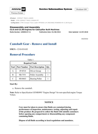 Caterpillar Cat 279D COMPACT TRACK LOADER (Prefix PPT) Service Repair ...