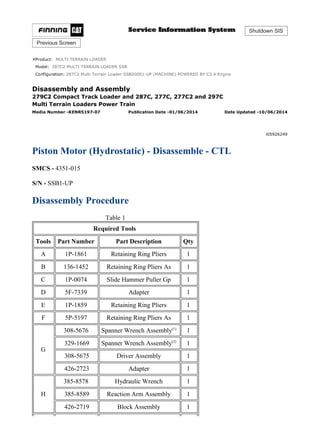 Caterpillar Cat 287C2 MULTI TERRAIN LOADER (Prefix SSB) Service Repair ...