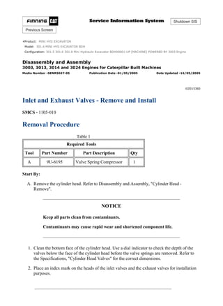 Caterpillar Cat 301.8 Mini Hydraulic Excavator (Prefix BDH) Service ...