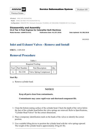 Caterpillar Cat 304E2CR Mini Hydraulic Excavator (Prefix FC2) Service ...