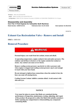 Caterpillar cat 304 e2cr mini hydraulic excavator (prefix hc5) service ...