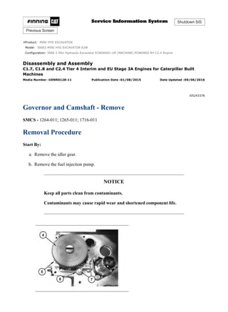 Caterpillar Cat 306E2 Mini Hydraulic Excavator (Prefix E2W) Service ...