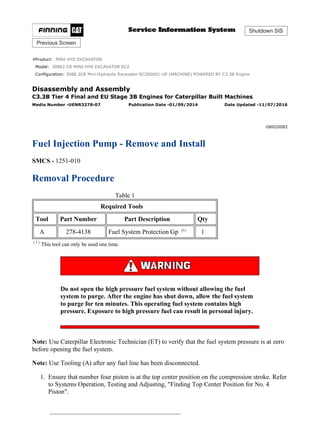 Caterpillar Cat 308E2CR Mini Hydraulic Excavator (Prefix EC2) Service ...