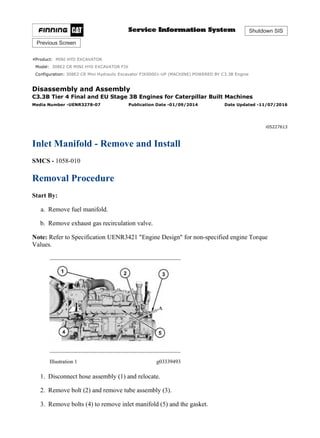 Caterpillar Cat 308E2CR Mini Hydraulic Excavator (Prefix FJX) Service Repair Manual (FJX00001 ...