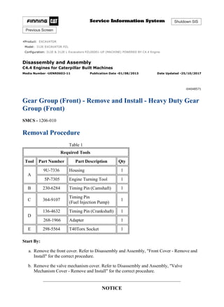 Caterpillar cat 312 e excavator (prefix pzl) service repair manual ...