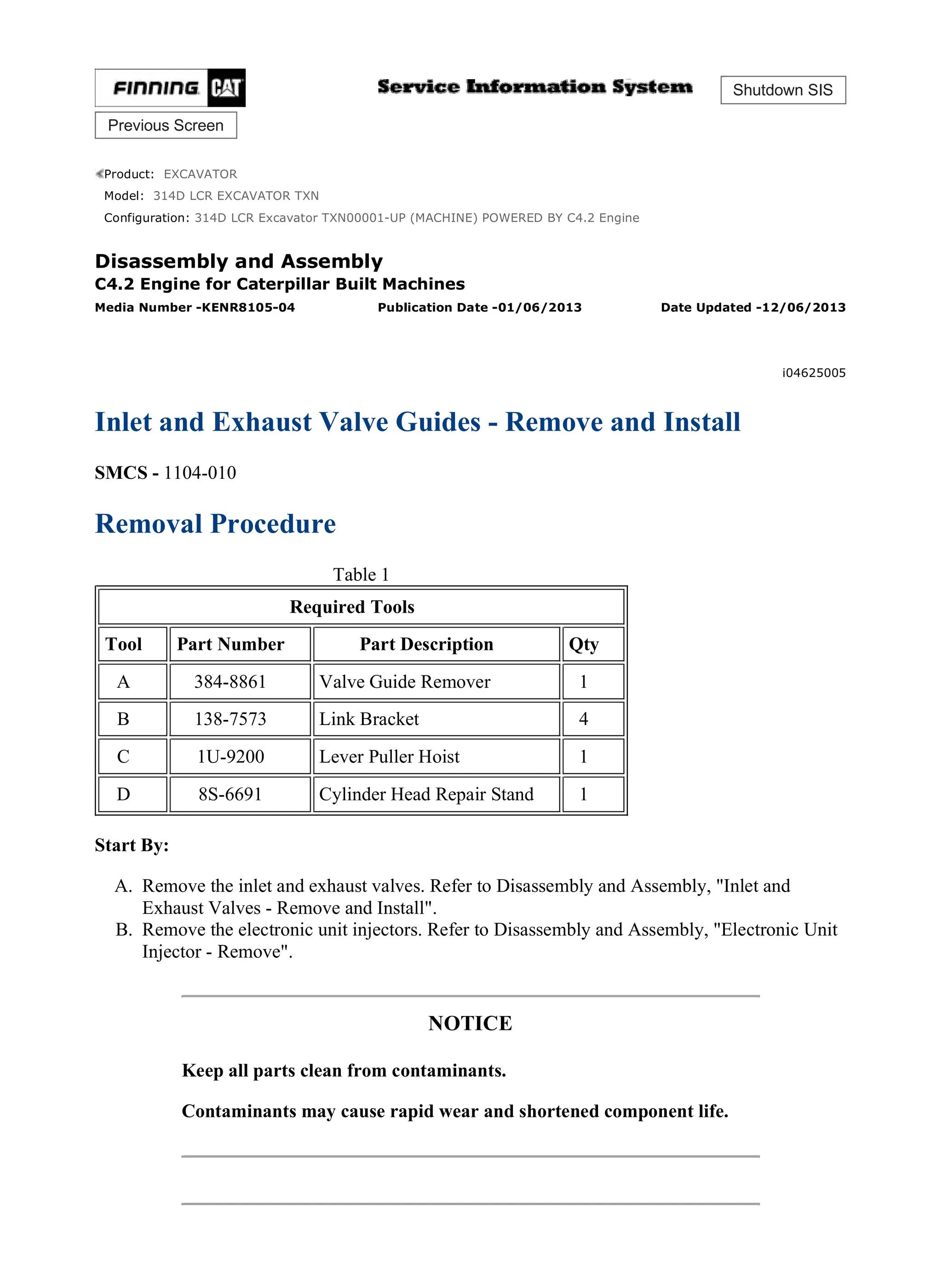 Caterpillar Cat 314D LCR Excavator (C4.2 Engine) Service Repair Manual.pdf