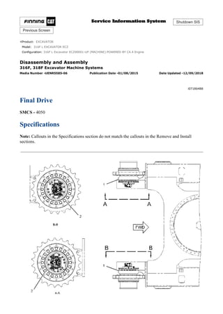 Caterpillar cat 316 f l excavator (prefix ecz) service repair manual (ecz00001 and up) | PDF