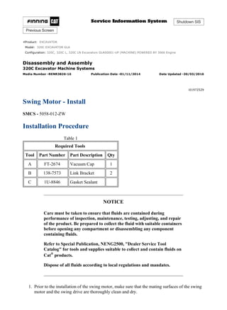 Caterpillar cat 320 c excavator (prefix gla) service repair manual ...