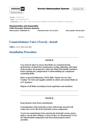 Caterpillar Cat 320C Excavator (Prefix JTG) Service Repair Manual ...