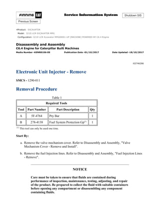 Caterpillar cat 321 d lcr excavator (prefix mpg) service repair manual ...