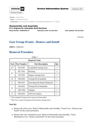 Caterpillar cat 323 excavator (prefix raz) service repair manual ...