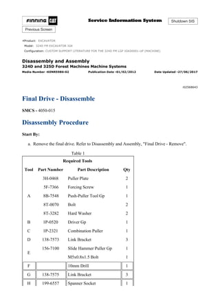 Caterpillar Cat 324D FM EXCAVATOR (Prefix JGK) Service Repair Manual ...