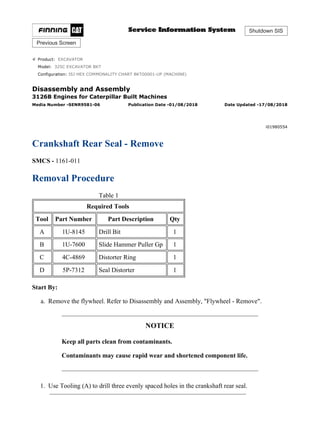 Caterpillar Cat 325C EXCAVATOR (Prefix BKT) Service Repair Manual ...