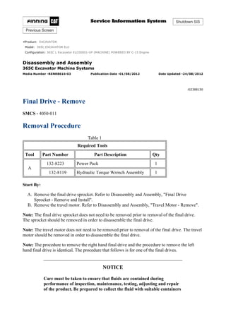 Caterpillar cat 365 c l excavator (prefix elc) service repair manual ...