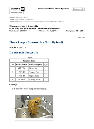 Caterpillar Cat 420F Backhoe Loader (Prefix JWJ) Service Repair Manual ...