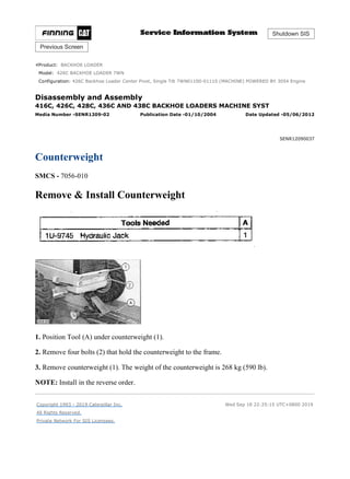 Caterpillar cat 426 c backhoe loader (prefix 7wn) service repair manual ...