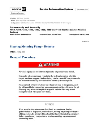 Caterpillar Cat 428D BACKHOE LOADER (Prefix BMT) Service Repair Manual ...