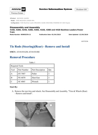 Caterpillar cat 430 d backhoe loader (prefix bml) service repair manual (bml00001 02280) | PDF
