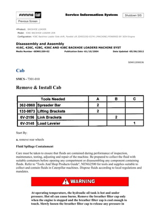 Caterpillar cat 438 c backhoe loader (prefix 2dr) service repair manual (2dr03250 03741) | PDF
