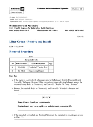 Caterpillar cat 442 e backhoe loader (prefix pcr) service repair manual ...