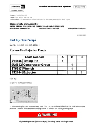 Caterpillar Cat 623F Wheel Tractor (Prefix 6BK) Service Repair Manual ...