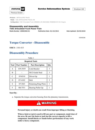 Caterpillar Cat 725C Articulated Truck (Prefix LFB) Service Repair ...