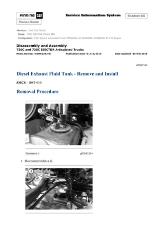 Caterpillar Cat 730C Ejector Articulated Truck (Prefix TFH) Service Repair Manual (TFH00001 and ...