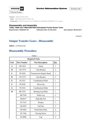 Caterpillar Cat 740B Articulated Truck (Prefix T4R) Service Repair ...