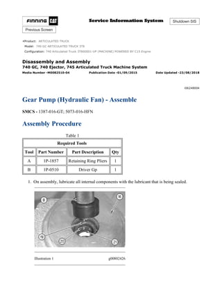 Caterpillar cat 740 gc articulated truck (prefix 3 t8) service repair ...