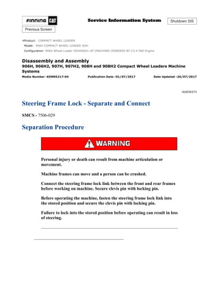 Caterpillar cat 906 h compact wheel loader (prefix sdh) service repair ...