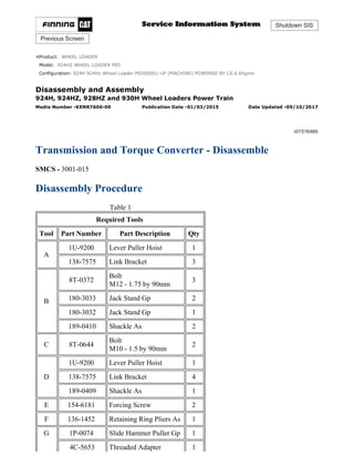Caterpillar Cat 924Hz Wheel Loader (Prefix PED) Service Repair Manual ...