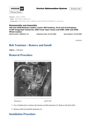 Caterpillar cat 938 f wheel loader (prefix 1km) service repair manual (1km00001 02508) | PDF