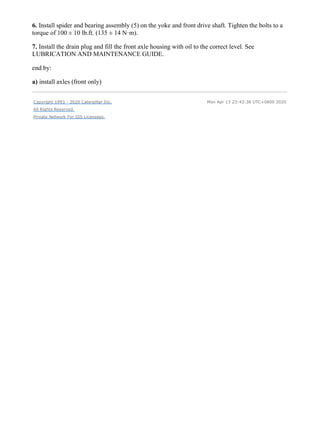 Caterpillar cat 966 c wheel loader (prefix 76j) service repair manual ...