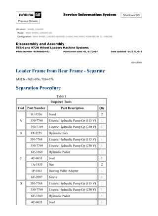 Caterpillar Cat 966H WHEEL LOADER (Prefix A6J) Service Repair Manual ...