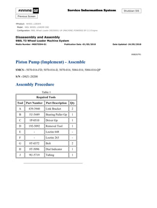 Caterpillar Cat 980L Wheel Loader (Prefix D8Z) Service Repair Manual ...