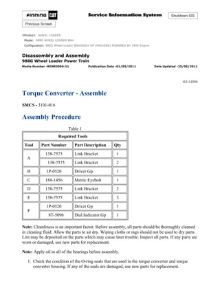 Caterpillar Cat 988G Wheel Loader (Prefix BNH) Service Repair Manual Instant Download.pdf