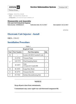 Caterpillar cat c18 industrial engine (prefix gje) service repair ...