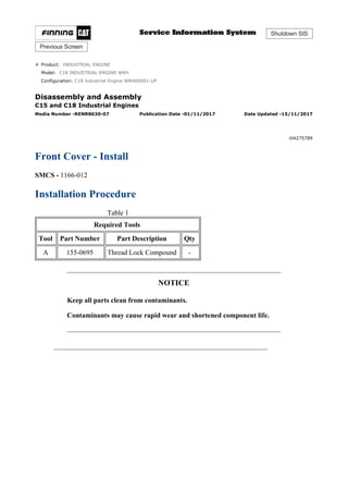 Caterpillar cat c18 industrial engine (prefix wrh) service repair ...